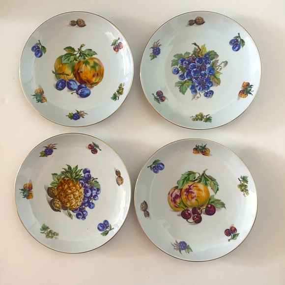 C H | Other | Vtg Czechoslovakia 4 Fruit Plates | Poshmark